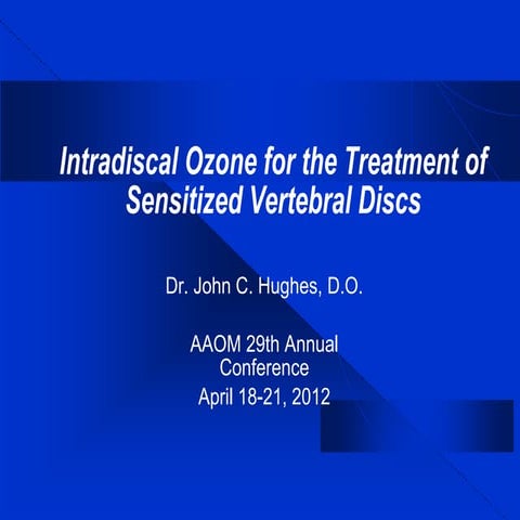 Intradiscal Ozone for the Treatment of Sensitized Vertebral Discs | PDF