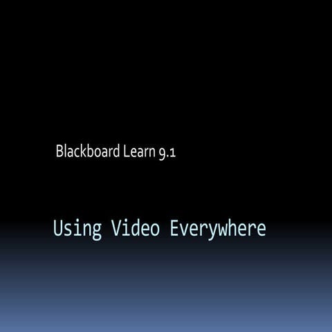 Using Blackboard Learn's Video Everywhere | PPT