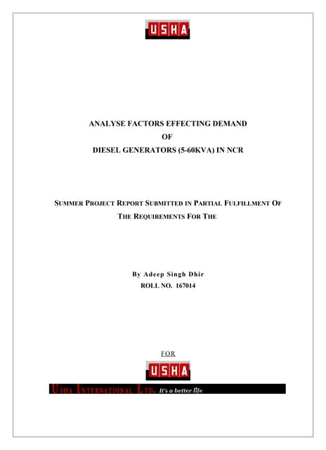 Training on Diesel Generators | PPTX