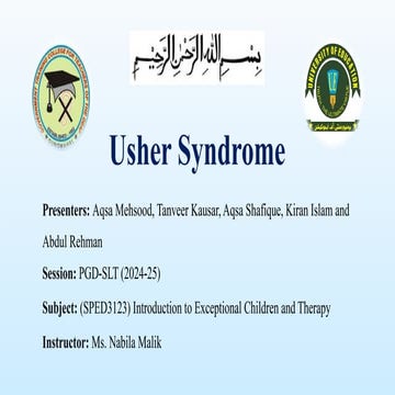 Define Usher Syndrome: Types, Causes & Management | PPTX
