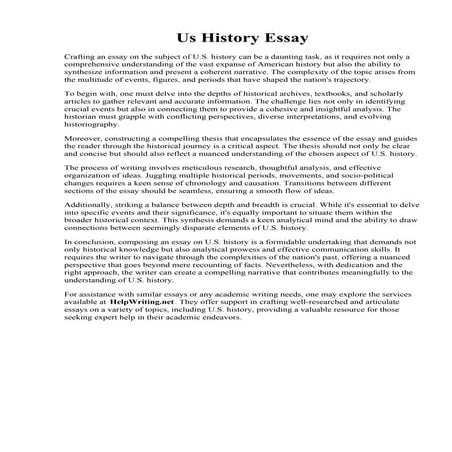 Us History Essay | PDF