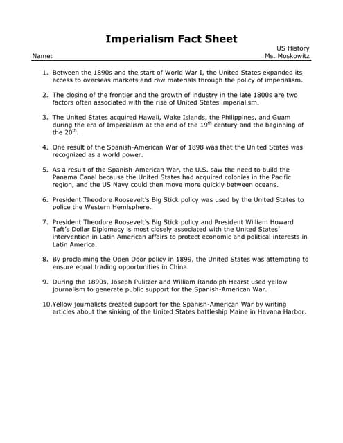 Spanish-American War Lesson Plan | PPT