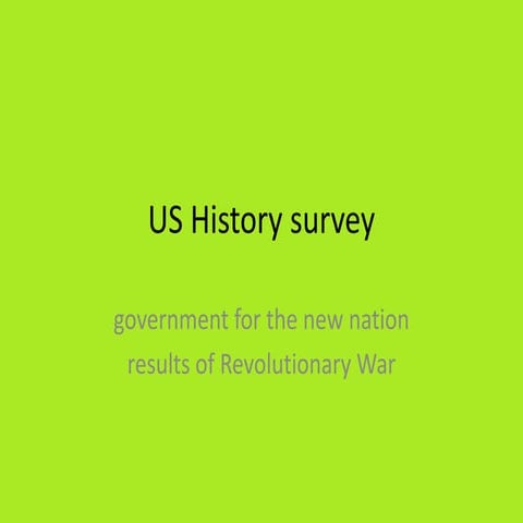 Us history survey # 9 | PPT