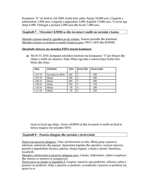 Ushtrime bazat e kontabilitetit | DOC