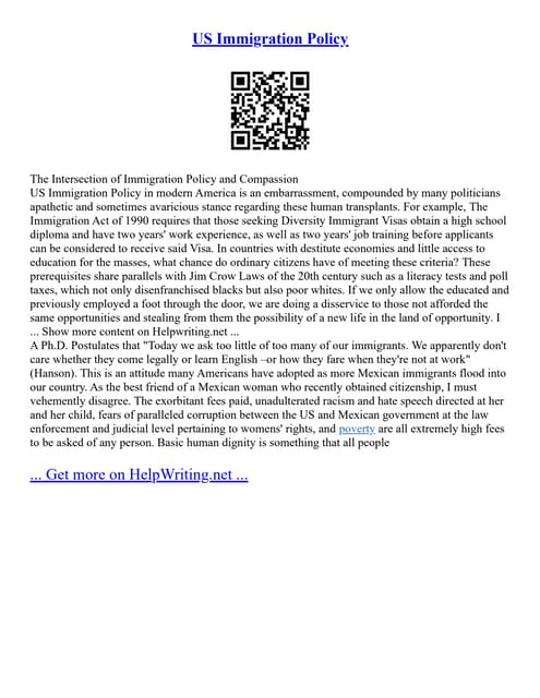 Immigration Essay Introduction | PDF