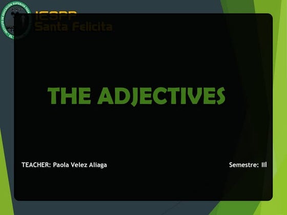adjectives grade 6 powerpoint presentation | PPT