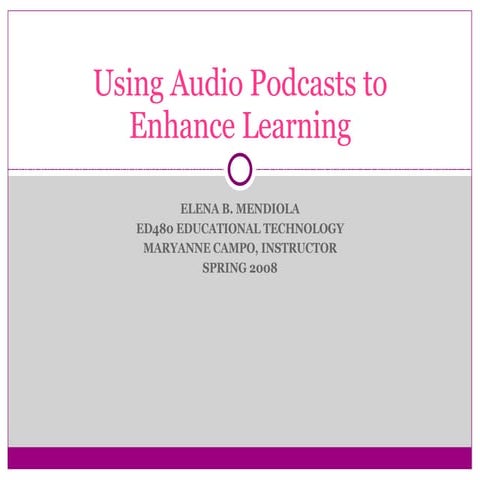 Using Audio Podcasts To Enhance Learning Teachback | PPT