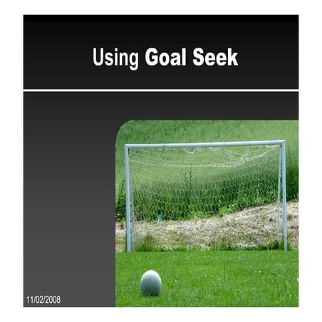 Using Goal Seek | PDF