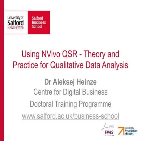 Using NVivo QSR Theory and Practice for Qualitative Data Analysis in a PhD | PPT
