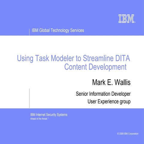 Using Task Modeler to Streamline DITA Content Development | PPT