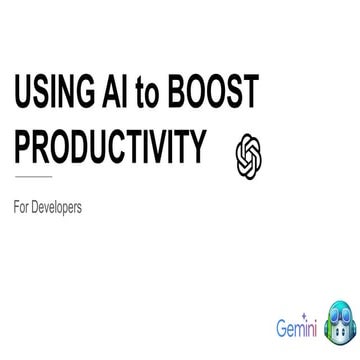 Using AI to boost productivity for developers | PDF