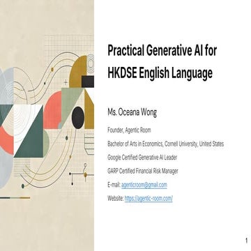 Using AI to Excel in HKDSE English Language - Ms. Oceana Wong | PDF