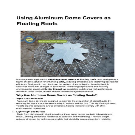 Using Aluminum Dome Covers as Floating Roofs.docx