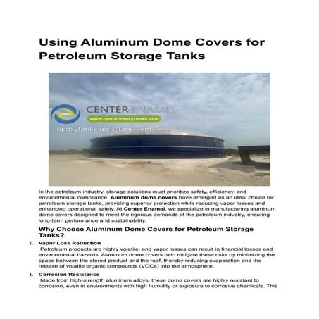 Using Aluminum Dome Covers for Petroleum Storage Tanks.docx