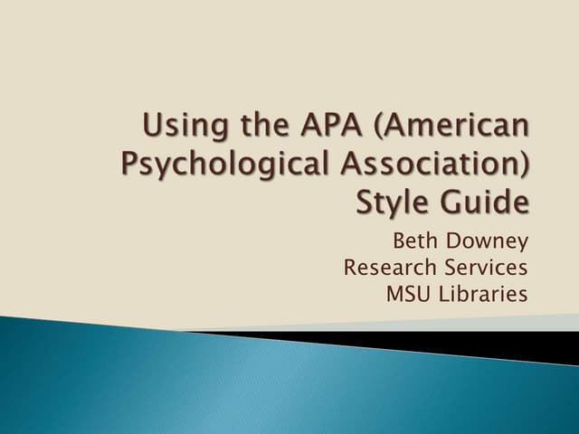 Tutorial 1 APA Citation Format.pdf | Educational Assessment | Education