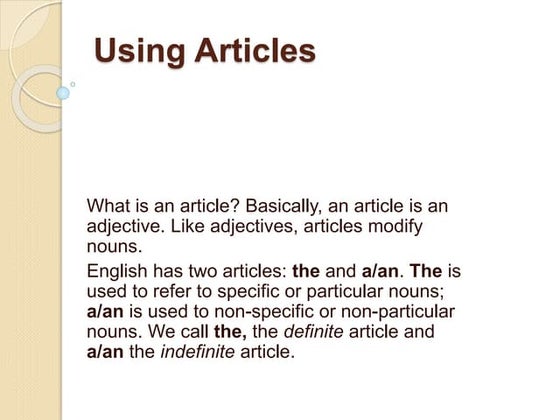 Grammar articles | PPT | Geography | Science