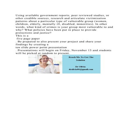 Using available government reports, peer reviewed studies, or other .docx