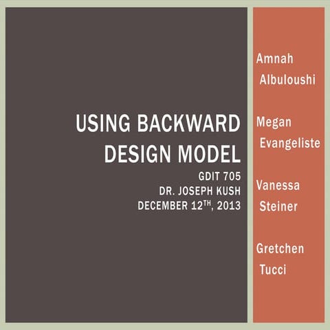 Using backward design model | PPTX