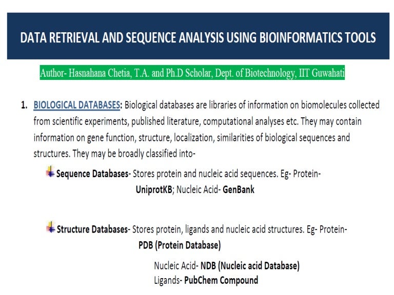 Using Bioinformatics For Sequence Analysis
