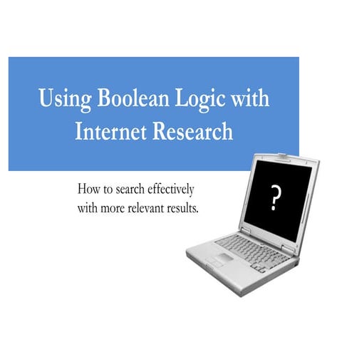 Boolean Logic with Google | PPT