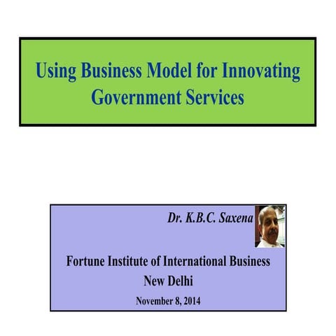 Using business model for innovating government services | PPT