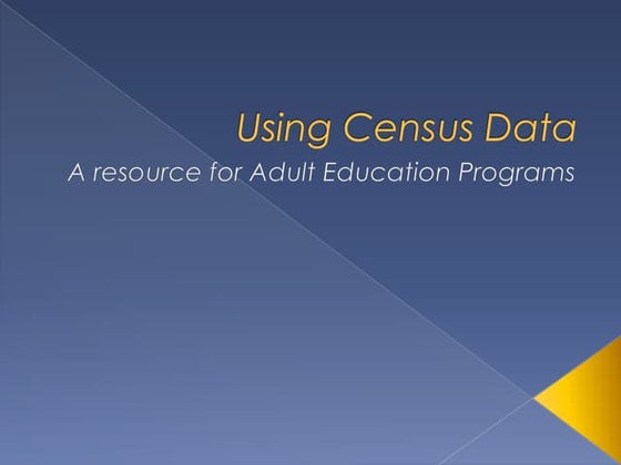 U.S Census Bureau Data Tools Handout | PDF