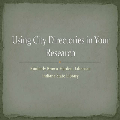 Using City Directories in Your Research | PPT