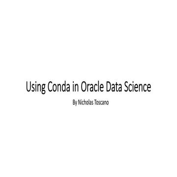 Using Conda In Oracle Data Sciencepdf 9202