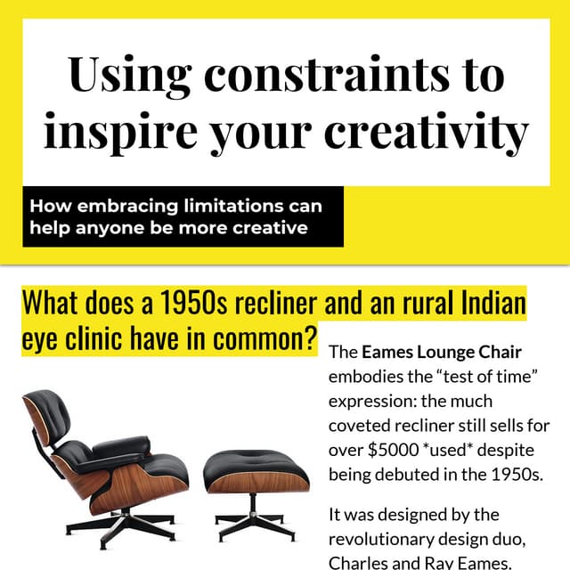 Using constraints to improve your creativity | PDF