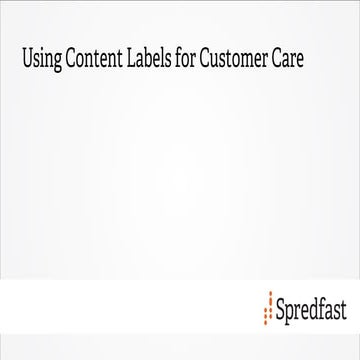 Using Content Labels for Customer Care | PDF