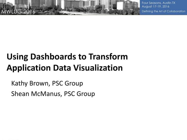 Using Dashboards to Transform Application Data Visualization Using Dashboards to Transform Application Data Visualization