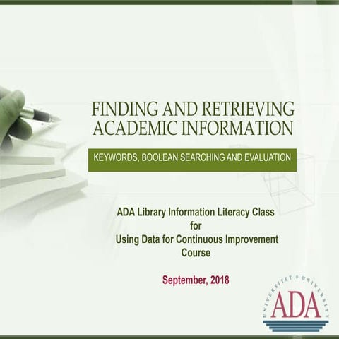 Using data for continuous improvement | PPT