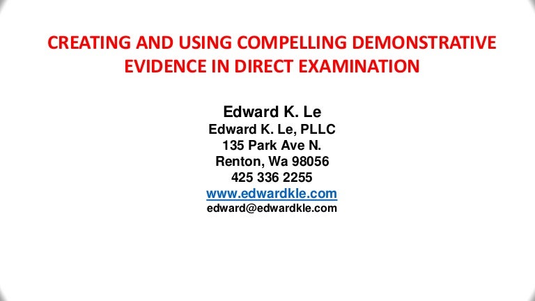 Using Demonstrative Evidence At Trial