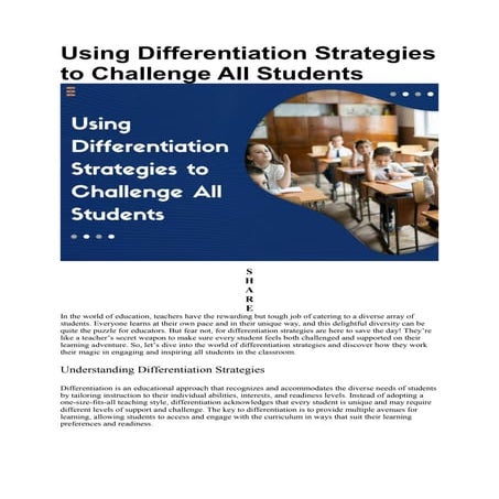 6 Effective Differentiation Strategies That Teachers Can Employ To Meet ...