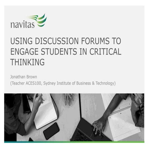 Using discussion forums to engage students in critical thinking | PPTX