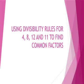 Mastering Divisibility Rules for 4, 8, 11, and 12 to Identify Common ...