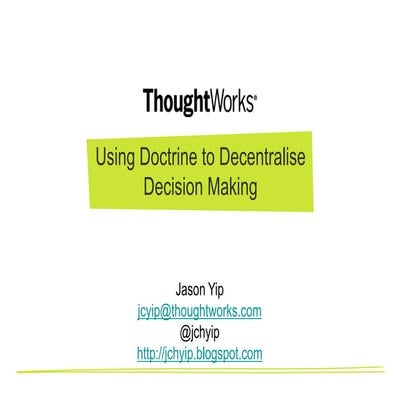 Using doctrine to decentralise decision making | PPT
