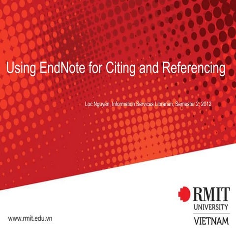 Using end note for citing and referencing staff | PPTX
