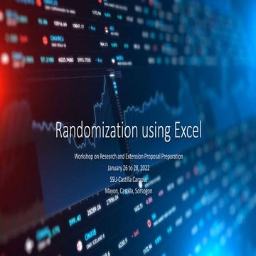 Using excel for randomization 1 | PPT