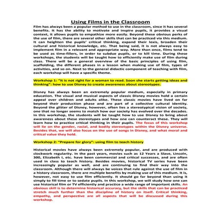 Using films in the classroom | PDF