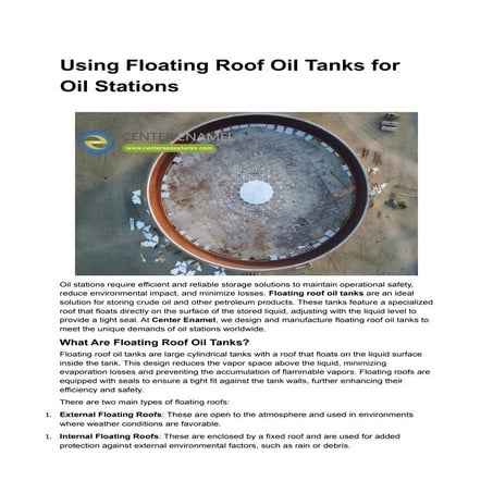 Using Floating Roof Oil Tanks for Oil Stations.docx