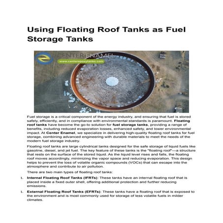 Using Floating Roof Tanks as Fuel Storage Tanks.docx