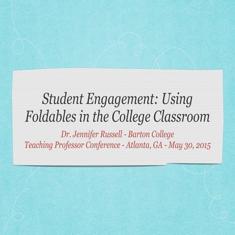 Using foldables in the college classroom | PDF