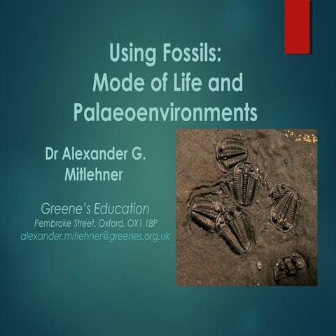 Using fossils, modes of life and palaeoenvironments | PPT