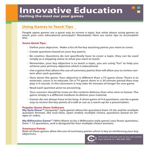 Using Games To Teach Tips | PDF