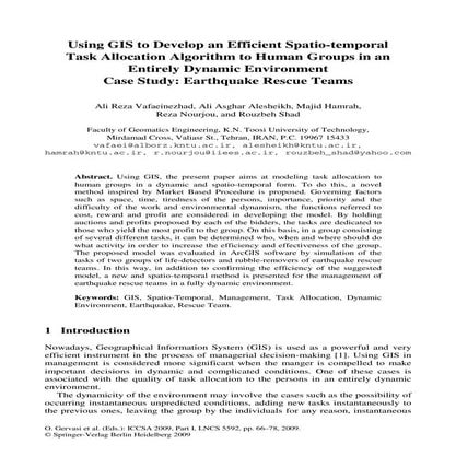 Using Gis To Develop An Efficient Spatio Temporal Task Allocation Algorithm To Human Groups In