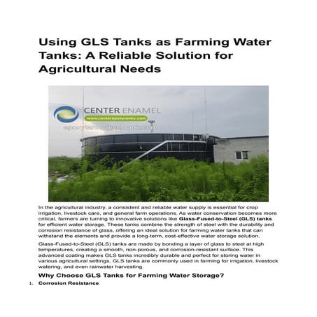 Using GLS Tanks as Farming Water Tanks_ A Reliable Solution for ...