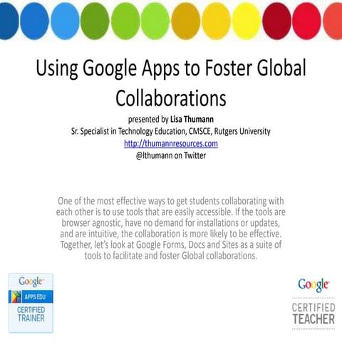Using Google Apps to Foster Global Collaborations | PPT
