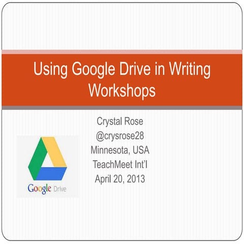 Using google drive in writing workshops | PPT