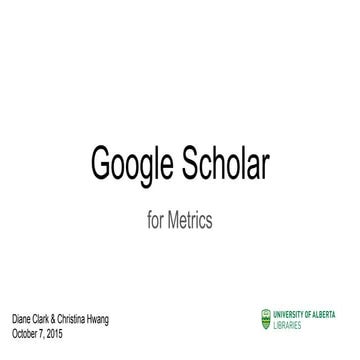 Using google scholar for metrics | PDF